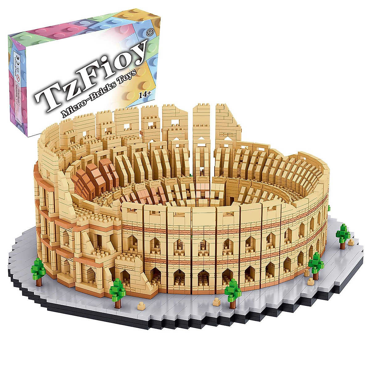 TzFioy Italy Rome Colosseum Building Blocks Set (5594Pcs) Famous World Architecture Amphitheatre Educational Toys Micro Bricks for Kids Adults