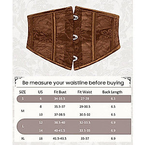 Scarlet Darkness Corset Belt Women Lace Up Waist Belt Ren Faire Underbust Corset Brown Size 10