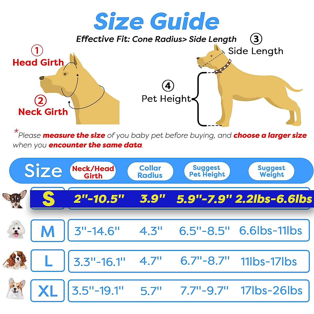 Dinram Soft Dog Cone for Recovery, Adjustable Pet Cone Alternative, Comfy Elizabethan Collar for Small Dogs and Cats After Surgery, Grey, S