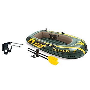 Intex Seahawk 2 Inflatable Boat Set + Oars/Pump/Motor Mount | 68347EP + 68624E