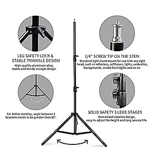 [Upgraded T-Shaped Joint Version] T-Shape Backdrop Stand Kit 6.5x5ft, MOUNTDOG Photo Backdrop Stand Background Support System with 4 Clamps for Photography Video Studio (Backdrop NOT Included)