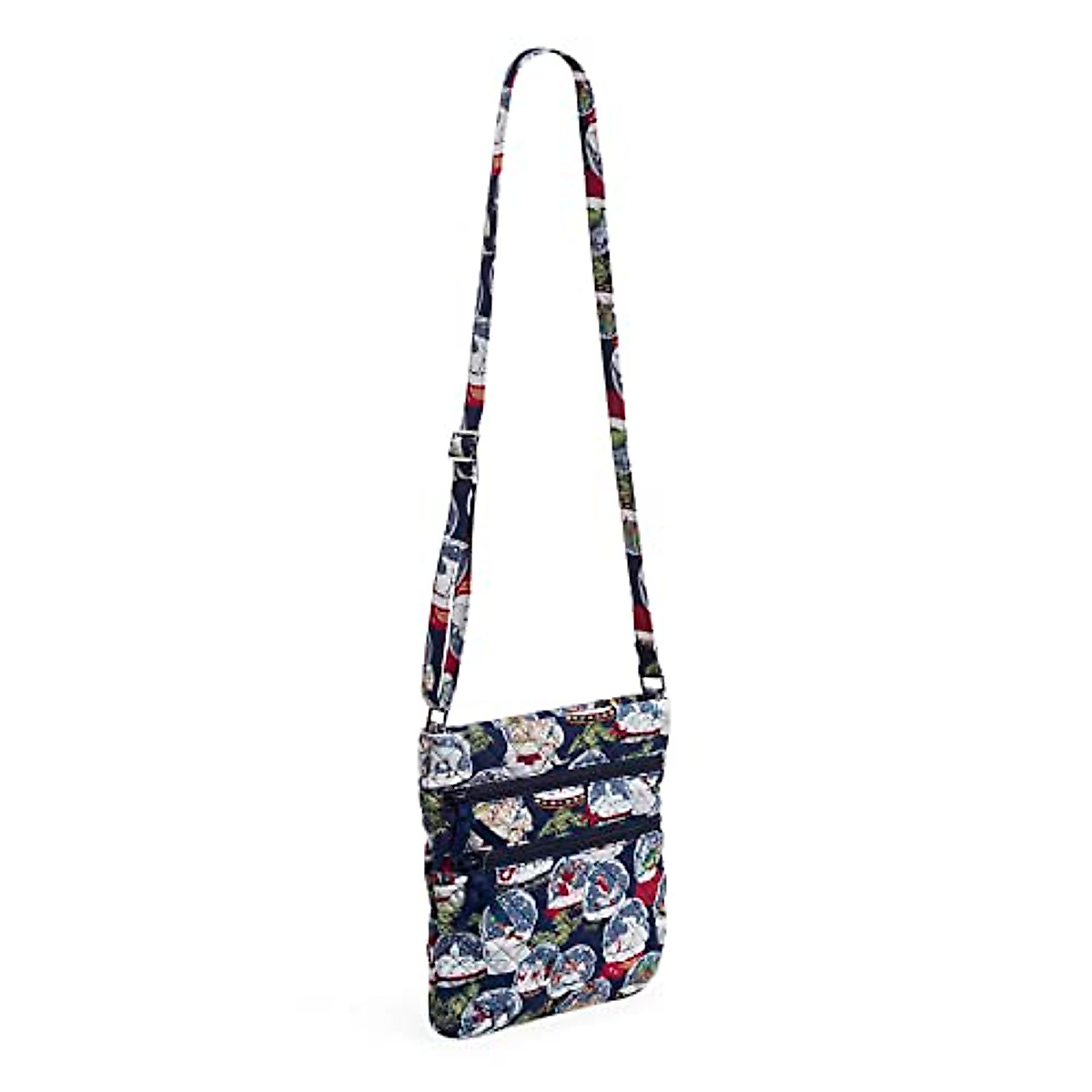 Vera Bradley Women's Cotton Triple Zip Hipster Crossbody Purse, Snow Globes - Recycled Cotton, One Size