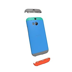HTC Double Dip Case for HTC One (M8) - Retail Packaging - Teal/Swing Blue/Grey