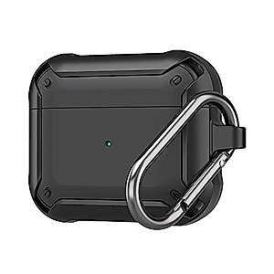 ProCase AirPods 3 Case 2021 with Keychain, Full-Body Rugged Protective Shockproof Carrying Case Cover for AirPods 3rd Generation -Black