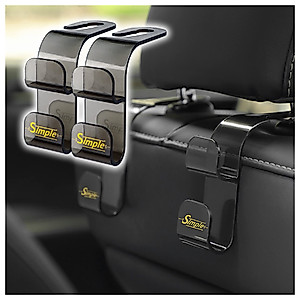 Multi-function 2 in 1 Car Seat Hooks for Purses and Bags with Phone Holder,Organize messy clutter，Adjustable Car Seat Organizer in Headrest (2PCS)