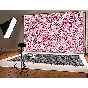 BINQOO 8x6ft Mother's Day Pink Flowers Backdrops Spring Pink Rose Wall Background Girls Women Birthday Tea Party Backdrop Weeding Bridal Shower Anniversary Ceremony Decor