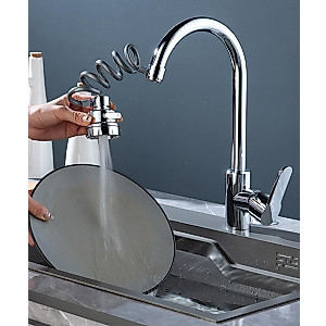 Kitchen faucet head replacement,3 Spray Modes Faucet Aerator,sink faucet head sprayer head replacement，Infinite angles Movable Faucet Extender for Kitchen Sink for Washing Face Shampoo