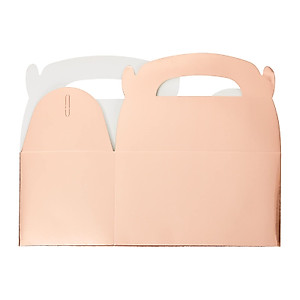 Juvale 24 Pack Rose Gold Gable Boxes for Baby Shower, Wedding, Birthday Themed Party Favors (6.2 x 3.5 x 3.6 In)