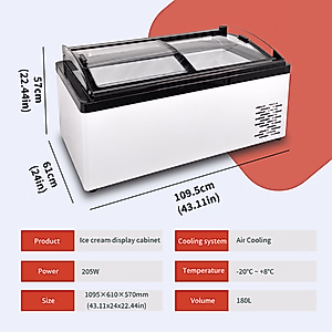 Yovtekc Countertop Gelato Display Freezer, Commercial Hard Ice Cream Showcase with 6 Square Storage Baskets, Gelato Freezer Showcase Fast Cooling with LED Light, White