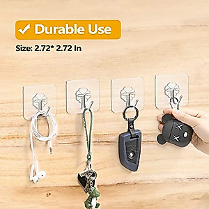 16 Pack Self Adhesive Wall Hooks Heavy Duty, Adhesive Wall Hooks for Hanging, Bathroom and Kitchen Wall Hooks Heavy Duty No Nails