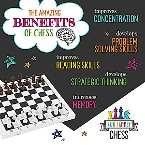 Fun Family Chess Set for Kids & Adults - Wooden Board Game for Learning Chess