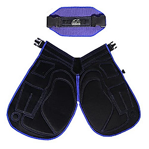 Equine Care Farrier Chap Back Support - Cowhide Suede Leather and Canvas Apron, 4 Knife Pocket, 2 Nail Magnets, Adjustable Velcro Buckle - 29 inches/75cm
