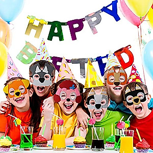 24 Packs Puppy Dogs Felt Masks Party Favors for Kids, Blue Puppy Game Video Party Supplies, Blue Puppy Themed Birthday Party Decorations Gift for Boys Girls