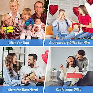 M TIME C CLUB Whiskey Stones and Whiskey Glass Gift Set, 8 Granite Chilling Rocks with 2 Crystal Glasses 10.6oz, 2 Slate Coasters and Metal Tongs, Reusable Ice Cubes for Drinks, Bourbon Gifts for Men