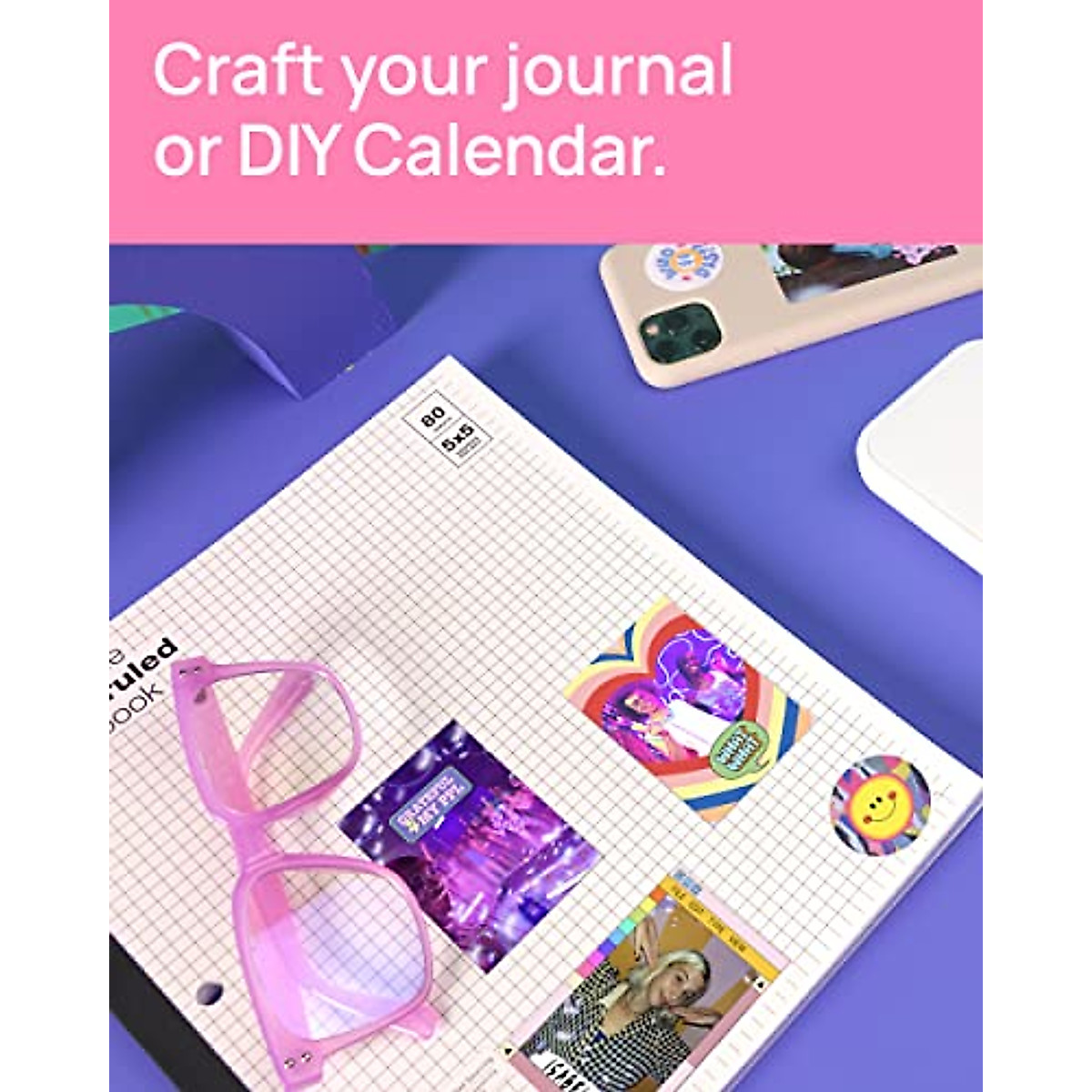 Canon ZINK™ Sticky Back Photo Paper Pack (100 Sheets), Compatible to IVY Mini Photo Printer, IVY CLIQ +2 Instant Camera Printer and IVY CLIQ 2 Instant Camera Printer