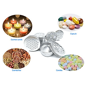 Aukousn, 12 Pack 2 Oz Aluminum Tins With Lids Empty Storage Containers for Air Freshener 3 Styles