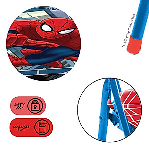 Idea Nuova Marvel Spiderman 3 Piece Children's Activity Square Table and Chair Set, Ages 3+ (NN201039)