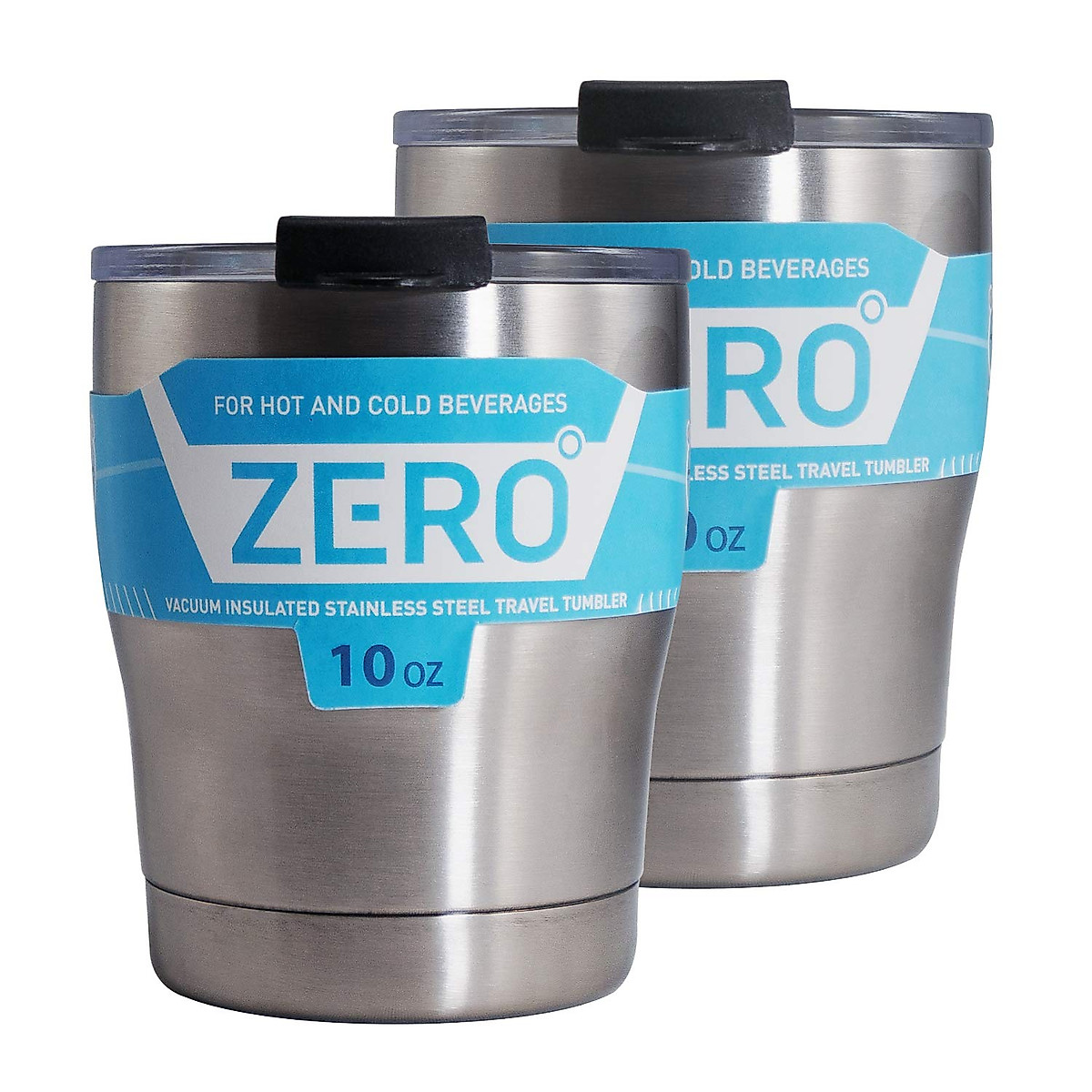 Zero Degree Stainless Steel Tumbler with Lid, Double Wall Vacuum Insulated Travel Mug for Hot and Cold Drink (10oz Y Model 2 Pack)