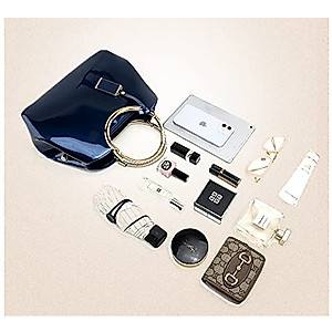 Women's Handbags Top-Handle Bags Patent Leather Evening Purse Shoulder Bags Purse for Wedding, Shopping, Dating Work (Pink)