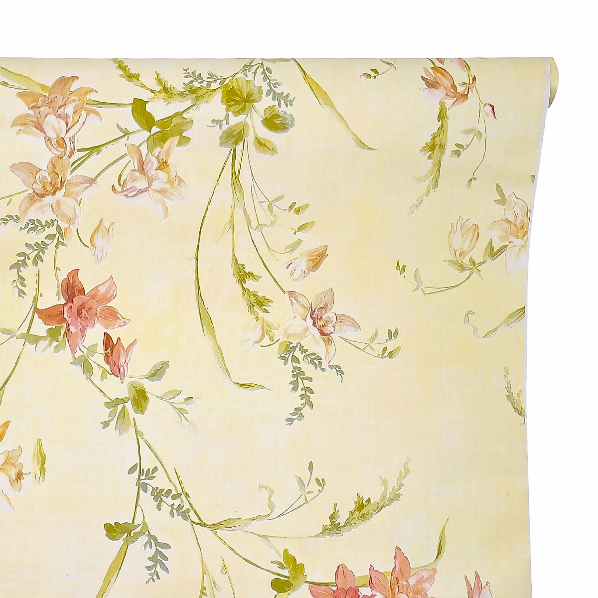 Yifely Self-Adhesive Shelf Liner Removable Furniture Paper for Covering Apartment Dresser Drawers, Rural Flower, 17.7 Inch by 9.8 Feet