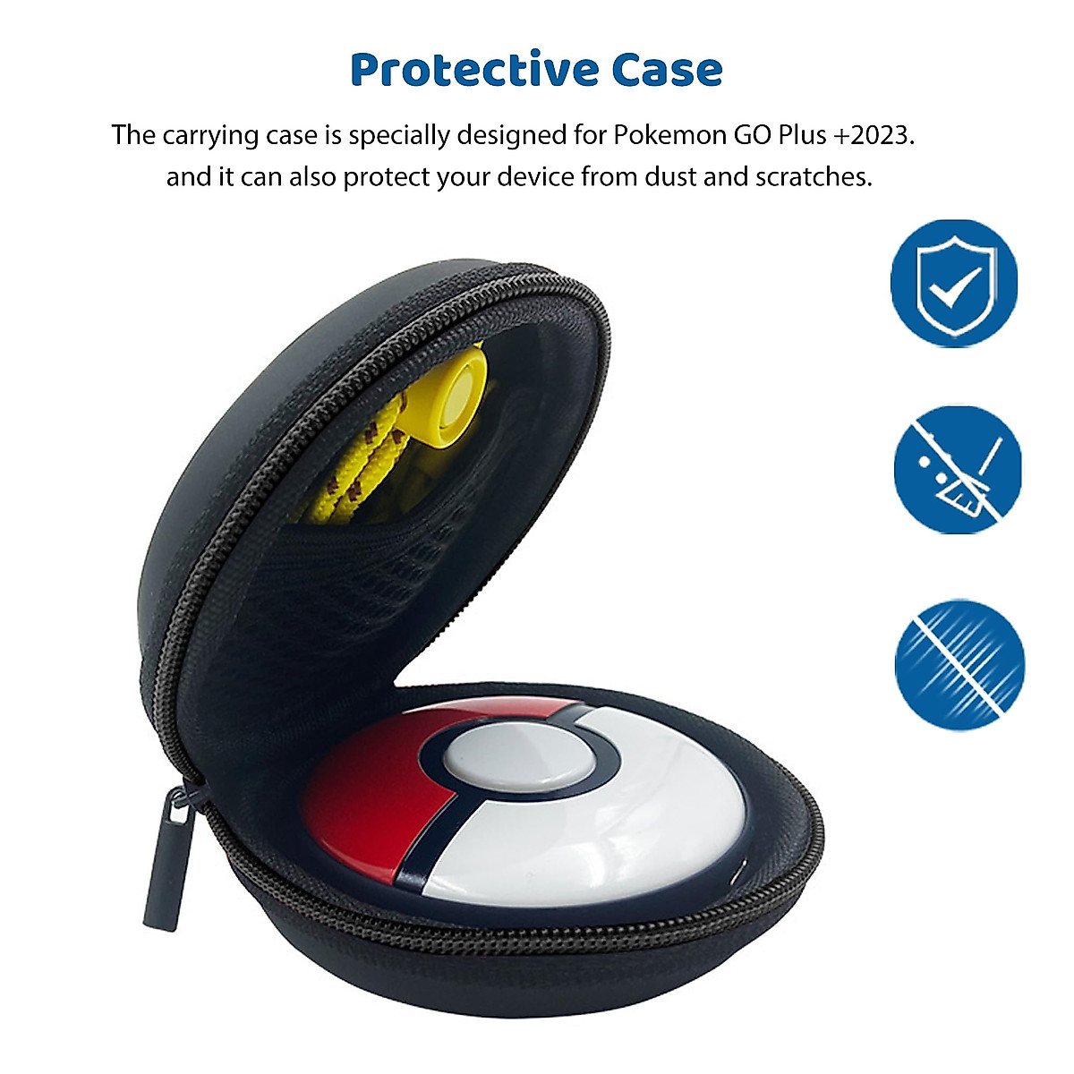 Dobewingdelou Carrying Case for GO Plus + 2023 with Hand Strap and Carabiner Clip Hard Travel Protective Portable Storage Cover Shockproof Accessories Black