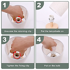 ACHUAI Small Table Lamp-Wooden Bedside Lamp Simple Bedroom Lamp Linen Shade Mini Desk Lamp Night Light Nightstand Lamp for Bedroom,Living Room,Kids Room (Including LED Bulbs) (Square)