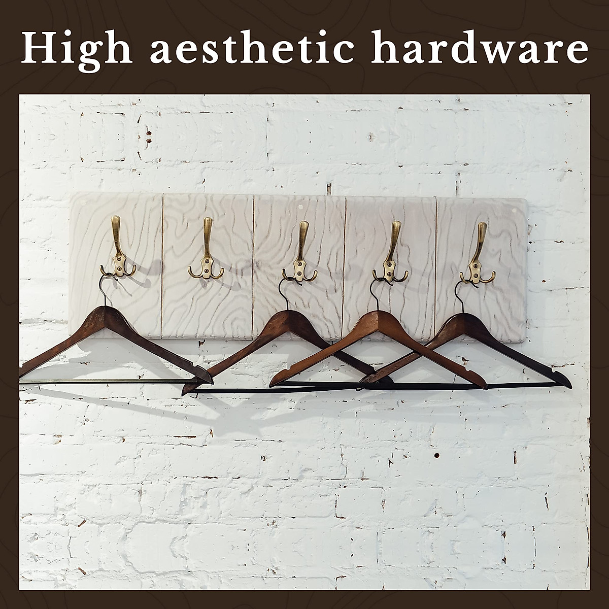 UNIQANTIQ HARDWARE SUPPLY Antique Brass Finished with Ceramic Ball Hat and Coat Hall Tree Hook | Double Coat Hook | Hall Tree, Rack Mount Vintage Coat Hooks for Hanging Garment | CH3-DAB (1)