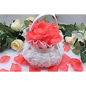 1000 Pcs Coral Silk Rose Petals Artificial Flowers Petals for Wedding Flower Girl Basket Aisle Scatter Dinner Table Centerpieces Party Confetti Bridal Shower Romantic Night Decoration