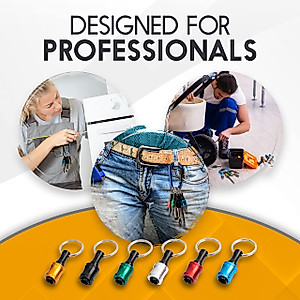 Bit Holder Keychain 2 x 6 PCS - Convenient Drill Bit Holder & Screwdriver Bit Organizer for DIY Enthusiasts - Portable, Easy-Access Design for Organized & Handy Bits - Perfect for On-the-Go Tasks