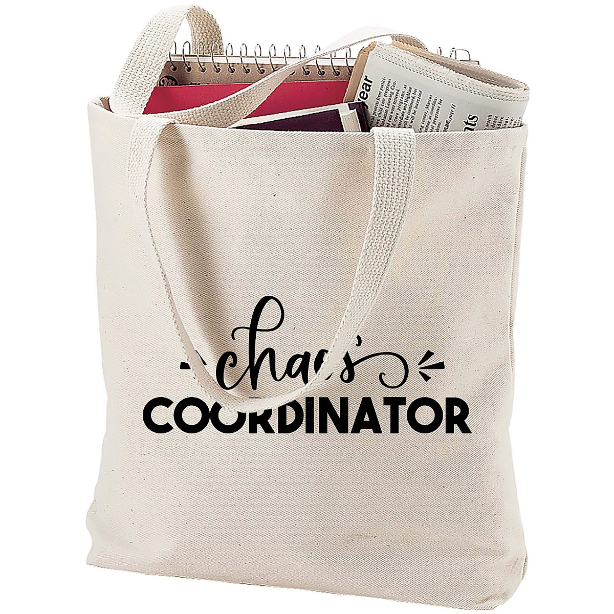 Chaos Coordinator Teacher Mom Parent Funny Natural Canvas Tote Bag funny gift
