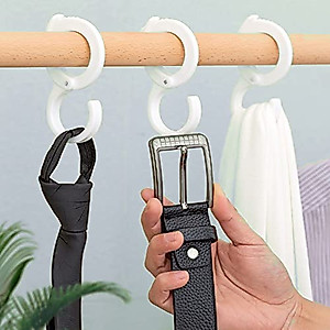 WWW 20 Packs Organizer for Closet - S Hooks- Plastic Hanging Hooks with Safety Adjustable Gear Purse Hangers for Closet which Saves Space Windproof Hook