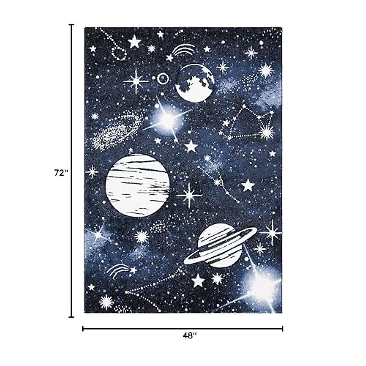 SAFAVIEH Carousel Kids Collection Accent Rug - 4' x 6', Dark Blue & Light Blue, Non-Shedding & Easy Care, Ideal for High Traffic Areas for Boys & Girls in Playroom, Nursery, Bedroom (CRK122M)