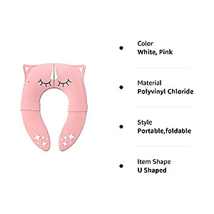 Hippypotamus Travel Potty Seat for Toddler - Pink Unicorn - Folding Potty Training Seat - Portable Toilet Seat Cover for Baby & Kids