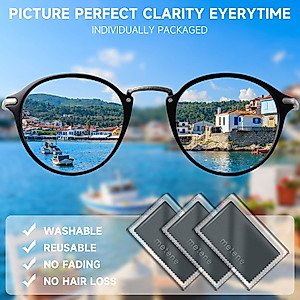 Metene 15 Pack Microfiber Cleaning Cloths (6"x7") in Individual Vinyl Pouches | Glasses Cleaning Cloth for Eyeglasses, Phone, Screens, Camera Lens and Other Delicate Surfaces Cleaner (Gray)