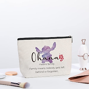 kdxpbpz Family Gifts for Women - Family Means Nobody Gets Left Behind or Forgotten - Cute Unique Makeup Bag Gifts for Daughter Son Grandchildren Niece Girls Boys Best Friend
