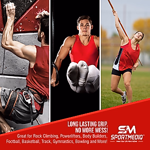 SPORTMEDIQ Pro Grade Liquid Chalk – 1 Pack - Mess Free Professional Hand Grip for Gym, Weightlifting, Rock Climbing, Gymnastics, Rock Climbing - Dries in Seconds - 1.69oz Travel Size with Belt Clip