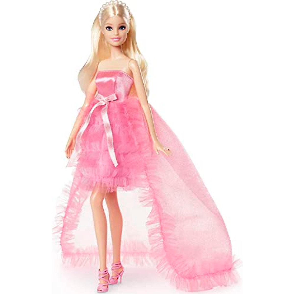 Barbie Birthday Wishes Doll with Blonde Hair and Pink Satin and Tulle Dress, Special Occasion Gifts and Collectibles