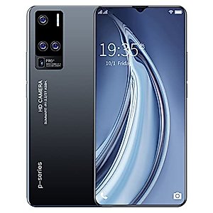 Unlocked Smartphone, 6.53Inch Cellphone 4G RAM 128G ROM Dual Card Dual Standby 4G Smartphone for Android Support Fingerprint Unlock, Face Unlocked, GPS(Black)