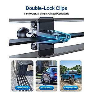 andobil Dashboard Car Phone Holder [Military Sturdy, Big Phone Friendly] Ultra Stable 3 in 1 Cell Phone Mount for Car Windshield Vent Fit for iPhone 14 13 12 Pro Max Plus Samsung S23 S22 All Phones