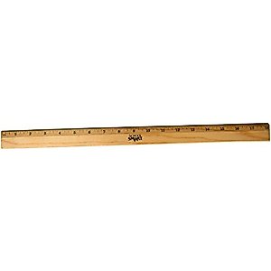 School Smart Single Beveled Metal Edge Wood Office/Desk Ruler, 18 in L X 1-1/4 in W x 1/4 in Thickness, Clear Lacquer - 081892