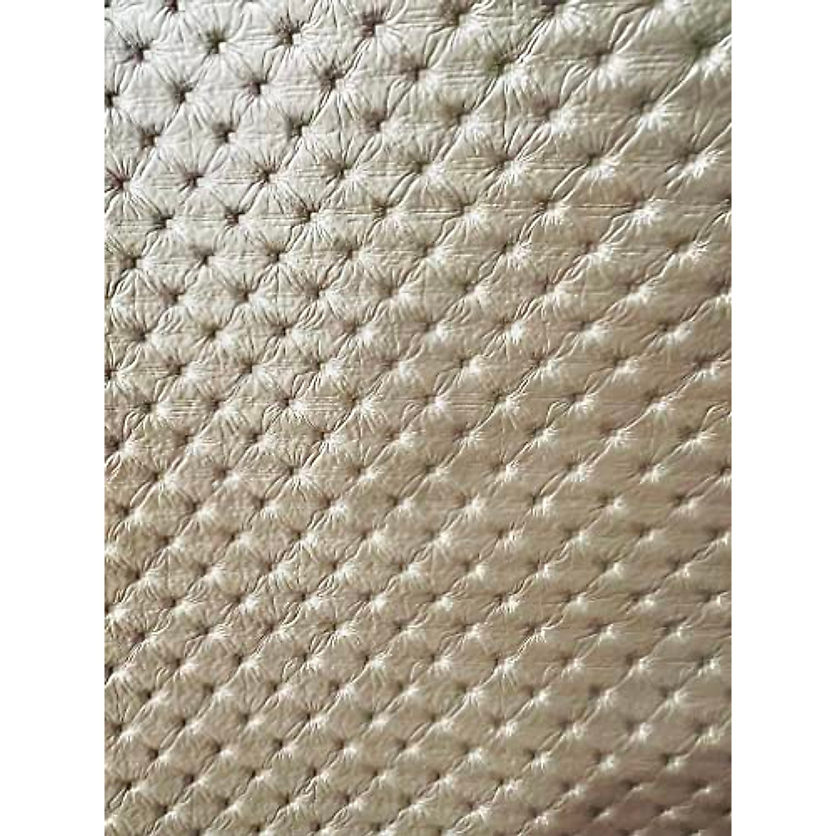 FABRICS FOREVER - Faux Leather Diamond Embossed Stitch Rose Gold Silver Upholstery Fabric by The Yard - 54’’ Wide | Silver Vinyl Fabric Material Faux Leather Sheets for DIY, Upholstery Crafts