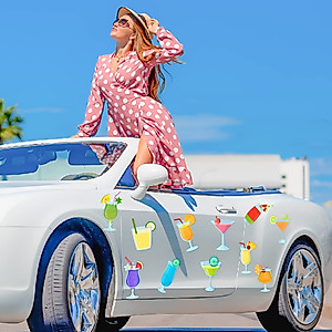 AsodSway 21Pcs Summer Drink Cruise Door Decorations My Birthday Tropical Magnetic Creative Cruise Magnets Door Carnival Ship Car Refrigerator Laptop Accessories Hawaiian Lemon Cocktail Birthday Decor