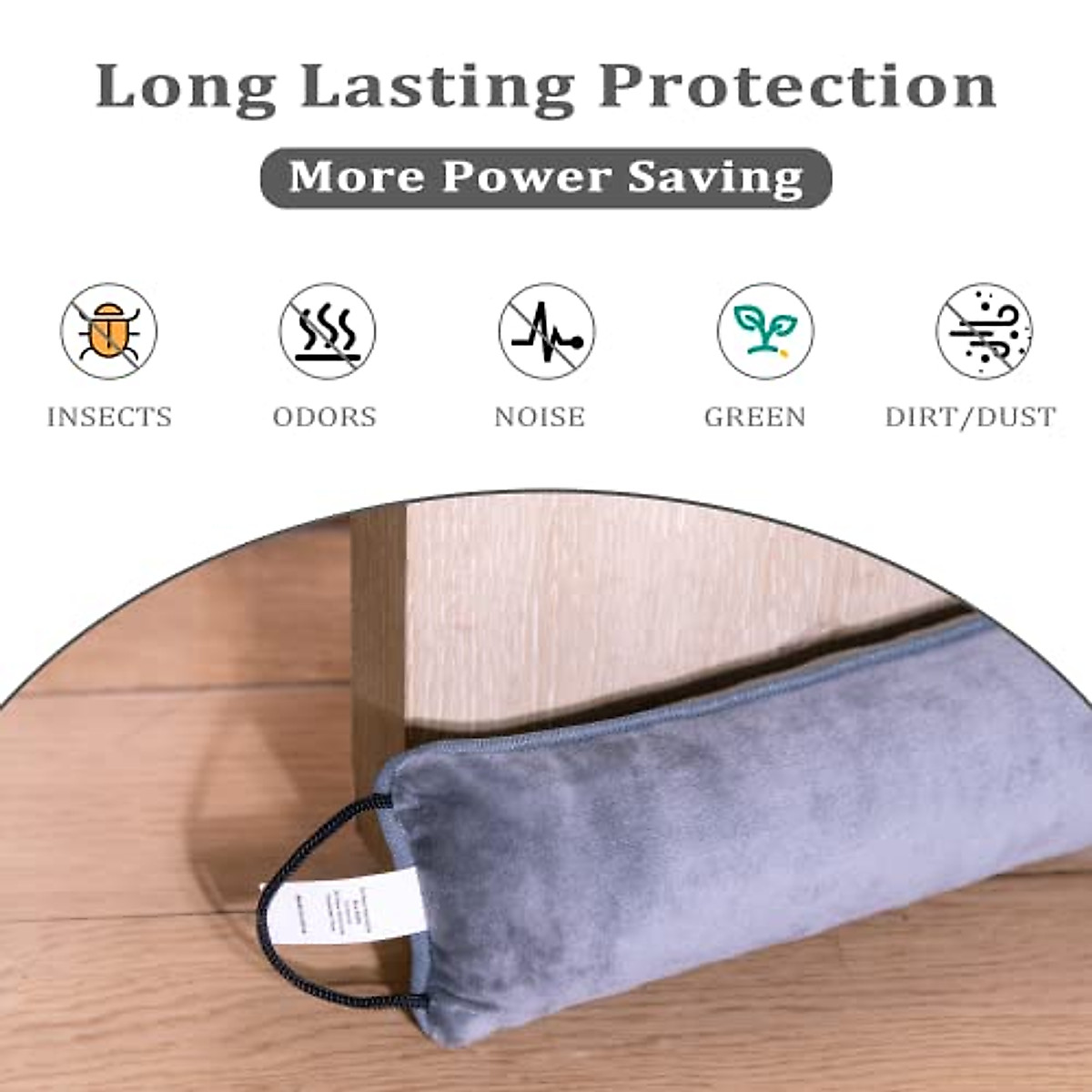 My OLi Under Door Draft Stopper Decorative Wind Stopper 36 inch for Door & Window Noise Blocker Gap Stoppers Window Sealer - Light Gray