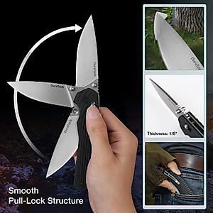 DURATECH Folding Pocket Knife, EDC Pocket Knife with Stainless Steel Blade, G10 Handle Folding Knives, Drop Point Blade, Carry Pocket Clip