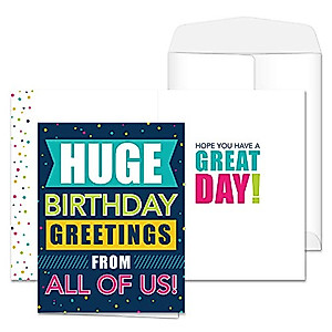Canopy Street Big Birthday Card from all of Us / 8.5 x 11 Large Greeting Card
