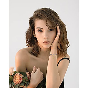 JoycuFF Gold Bracelets for Teen Girls Letter P Anklets for Women 14K Gold Bracelet Summer Holiday Gifts for Her Hexagon Initial Letter Evil Eye Bracelets