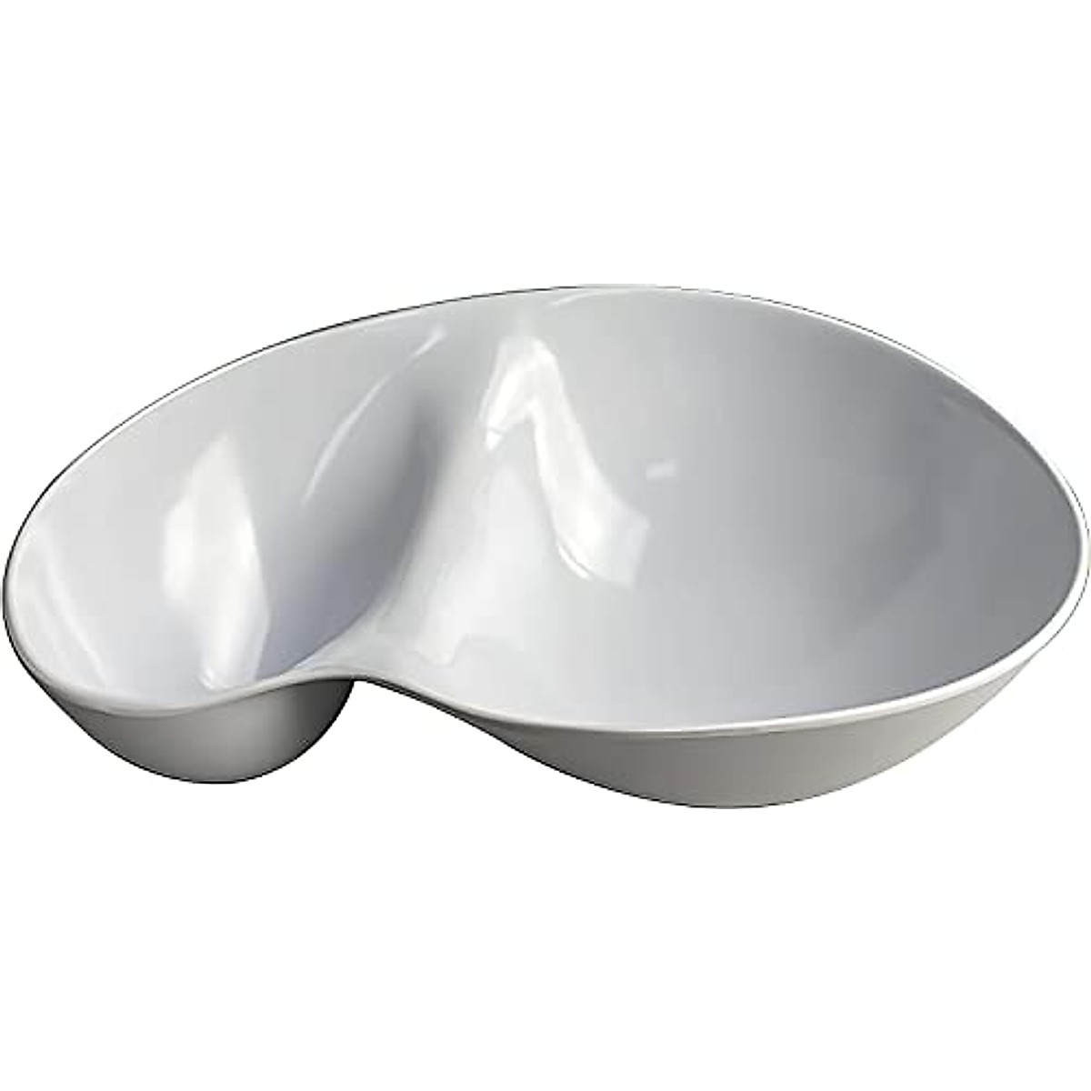 Chip and Dip Serving Set Melamine Tray Divided Platters (White)