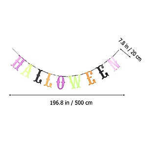 ABOOFAN 2 Sets Happy Halloween Banner Paper Hanging Paper Pumpkin Bat Spider Bunting Garland for Halloween Party Decorations