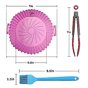 3Pack Silicone Air Fryer Liners,6.5inch Air Fryer Silicone Pot,Air Fryer Silicone Baking Tray Easy Cleaning,Reusable Air Fryer Pot Air Fryer Inserts For Oven Microwave Crockpot Liner Accessories