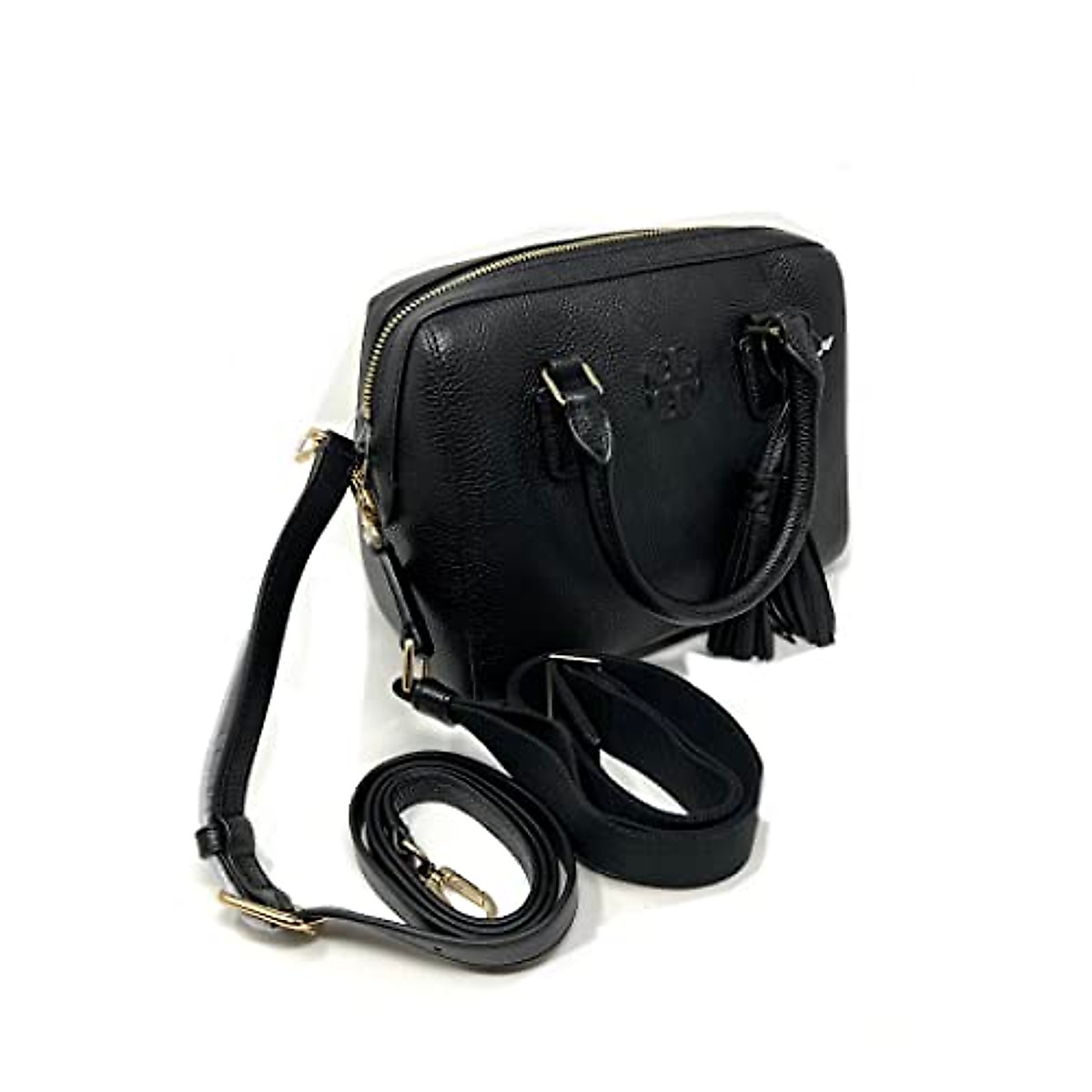 Tory Burch 84777 Black Gold Hardware Thea Web Small Leather Satchel